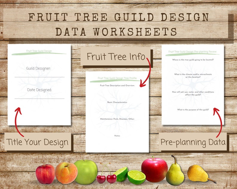 Printable Fruit Tree Guild Design Workbook, Permaculture Tree Guild ...
