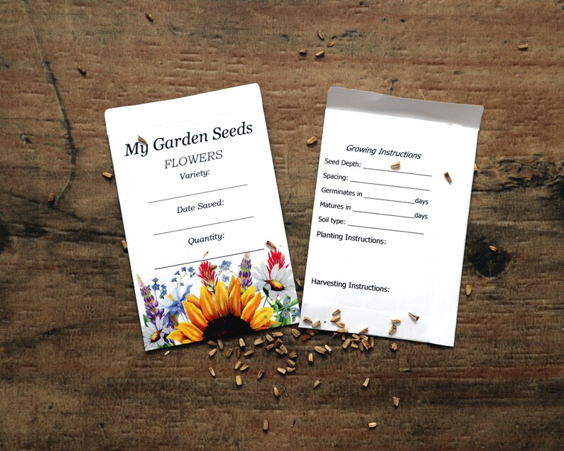 Printable Flower Seed Packet, Garden Flower Seed Envelope, DIY Seed ...