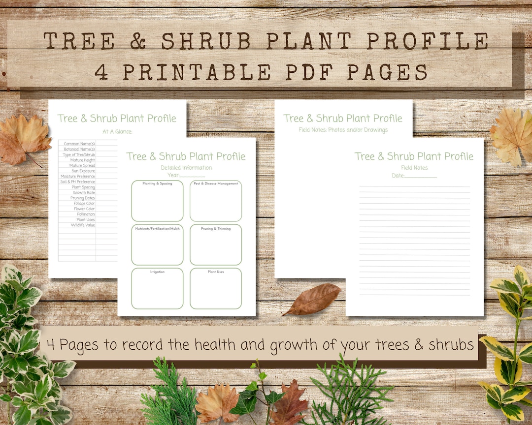Printable Tree and Shrub Plant Profile for Permaculture and Home ...