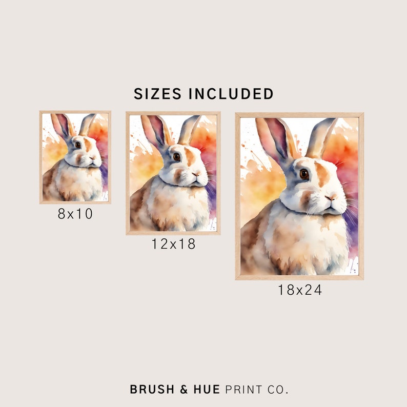 Printable Rabbit Watercolor Wall Art Bunny Wall Art Country Home Decor ...