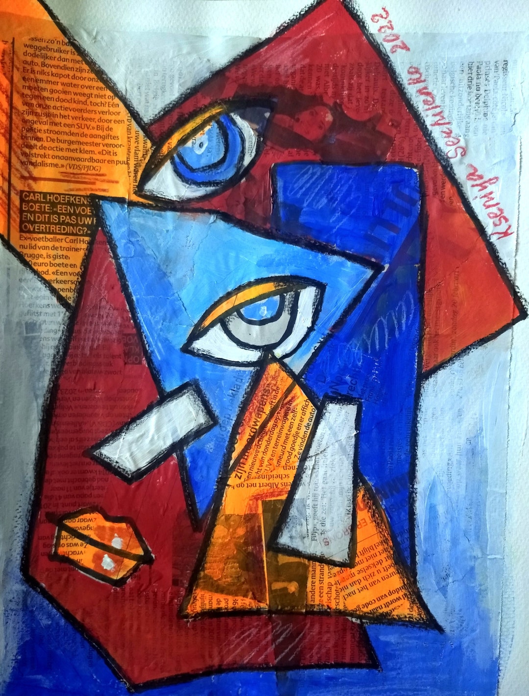 Abstract Original Painting Picasso Portrait Modern Painting - Etsy