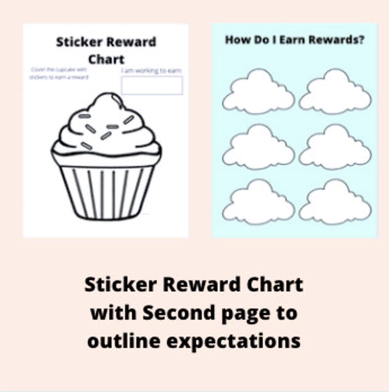 Sticker Reward Chart 2 Page Digital Download Printable Reward Chart ...
