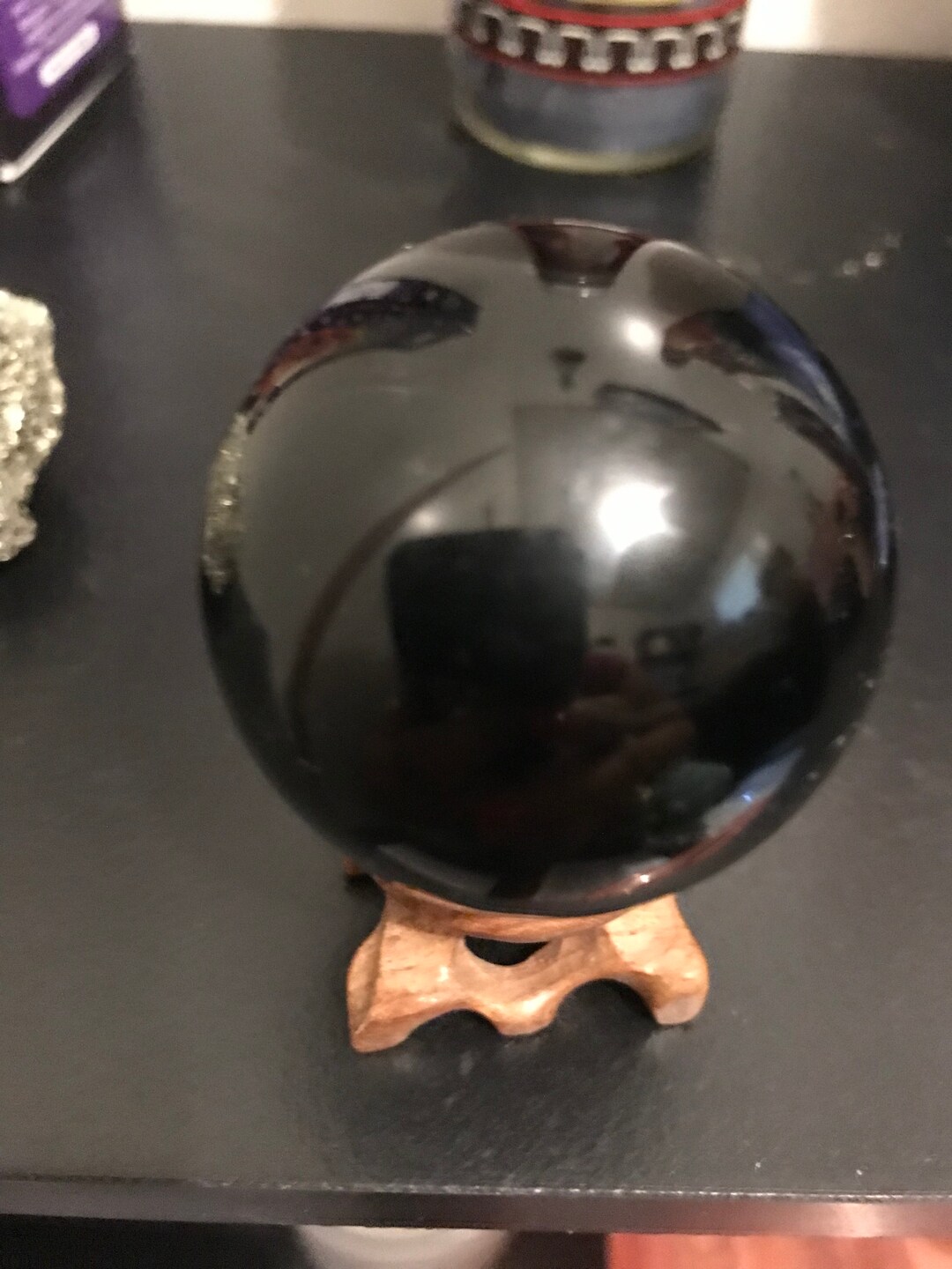 Obsidian Crystal Ball - Etsy