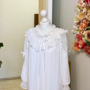 Frilly Victorian Edwardian Nightgown Vintage Dress Ribbons Coquette ...
