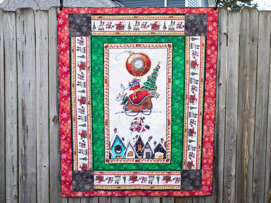 Steampunk Christmas Quilt, Steampunk Decor for Christmas, Steampunk ...
