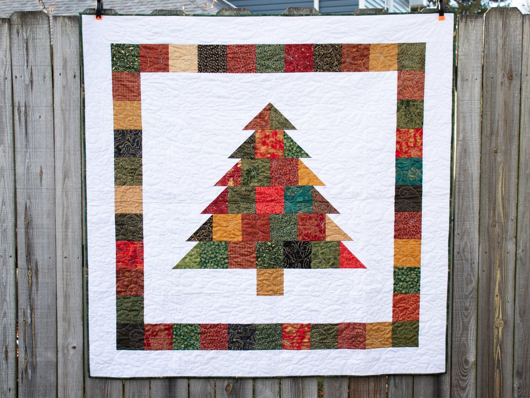 Large Christmas Tree Quilt, Scrap Christmas Quilt, Christmas Gift ...