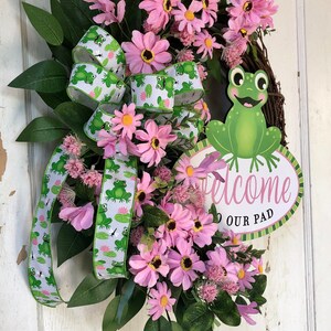 Frog "welcome to Our Pad" Spring Summer Porch Door Entryway Wreath ...
