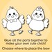Easter Chick Cut & Paste Craft Printable, Build a Chicken Coloring ...