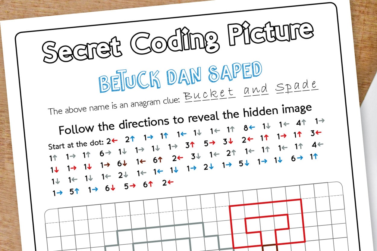 Beach Coding Worksheets, Summer Hidden Picture Reveal, Seaside Pixel ...