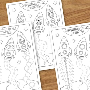 Rocket Countdown Worksheet, Kids Count Back From 10 Activity Page ...