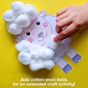 Lamb Cut & Paste Craft Printable, Build a Sheep Coloring, Spring Baby ...