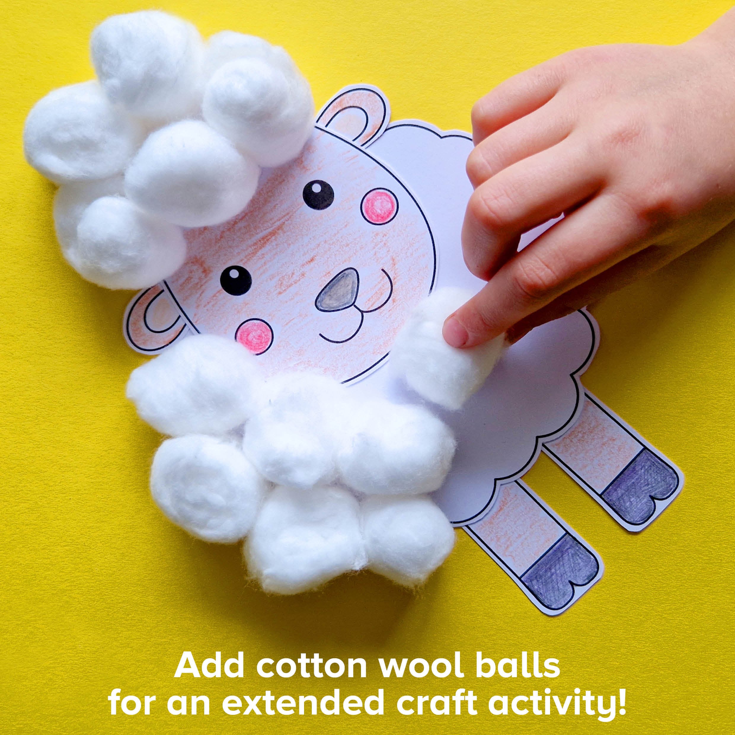Lamb Cut & Paste Craft Printable, Build a Sheep Coloring, Spring Baby ...