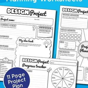 Design Project Planning Worksheets, Kids STEM 3D Craft Art Planner ...