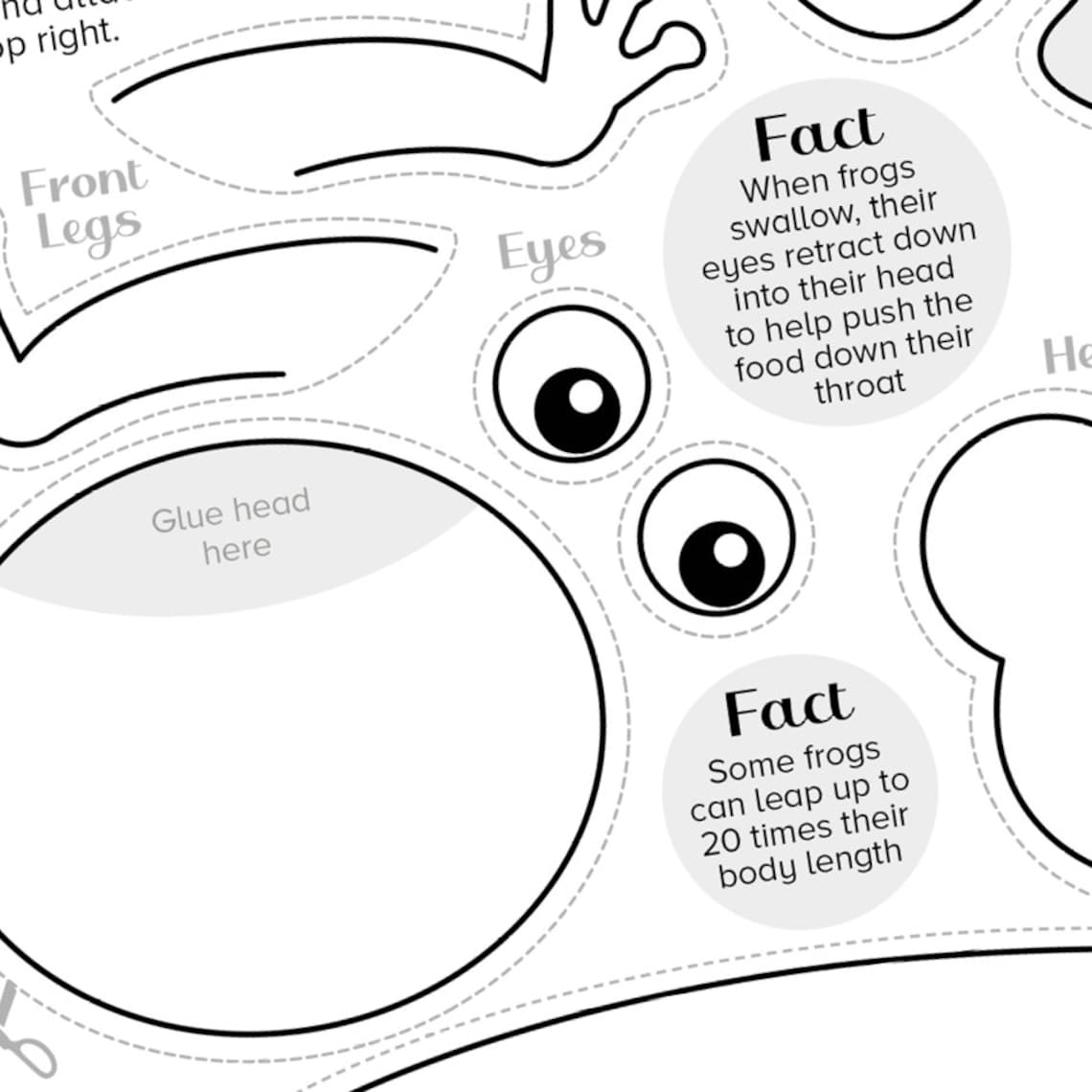 Frog Cut & Paste Craft Printable, Spring Animals Color and Build Art ...