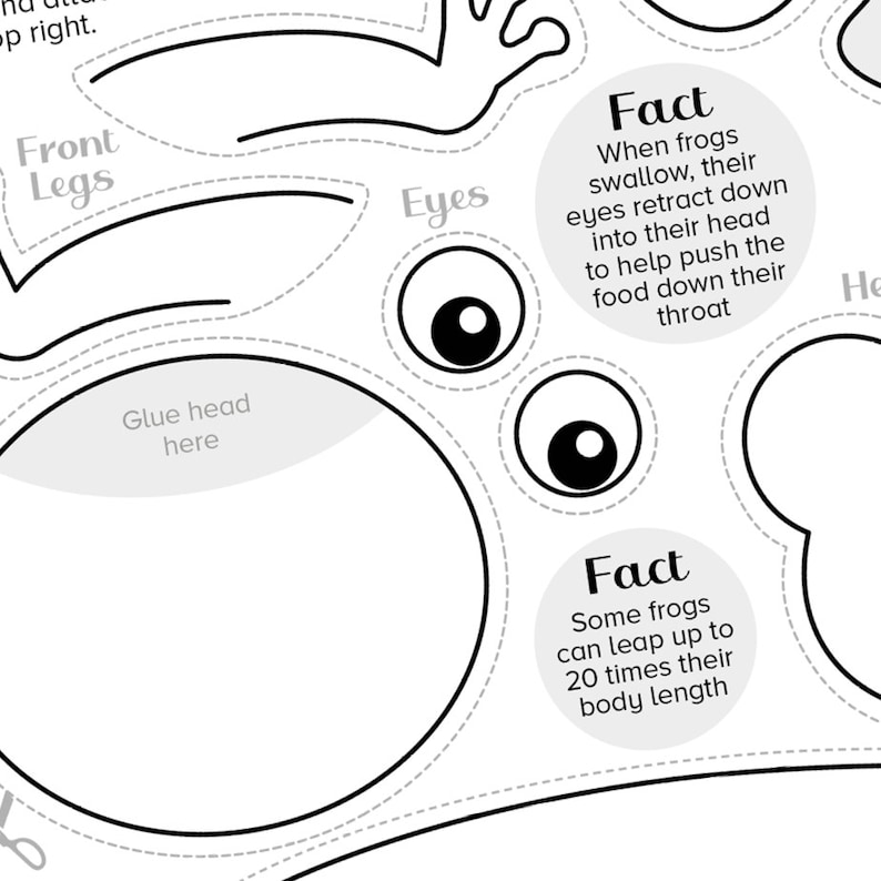 Frog Cut & Paste Craft Printable, Spring Animals Color and Build Art ...