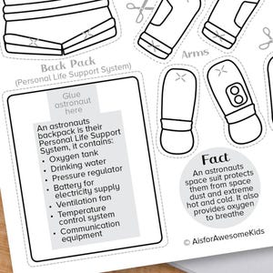 Astronaut Split Pin Craft, Color and Build Spaceman Puppet, Kids Paper ...