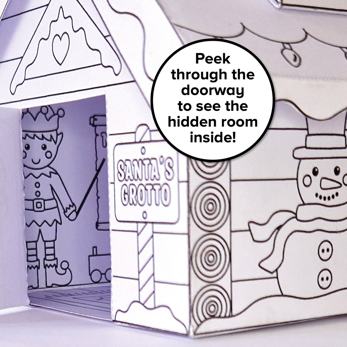 Santa's Grotto 3D Craft Project, Secret Room Paper Dolls House, Father ...