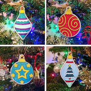 Christmas Bauble Coloring Crafts, Gift Tag Cut & Paste Printable ...