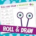 Roll & Draw a Monster Drawing Prompt Activity, Kids Halloween Dice Game ...