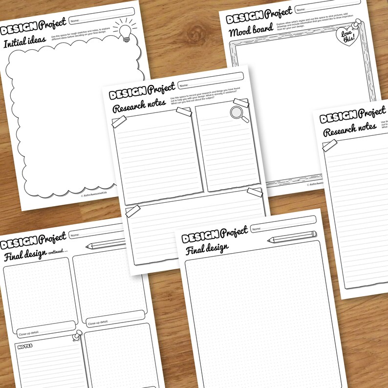 Design Project Planning Worksheets, Kids STEM 3D Craft Art Planner, Student Home Learning ...