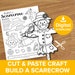 Scarecrow Cut & Paste Craft, Color and Build Autumn Straw Man, Kids ...
