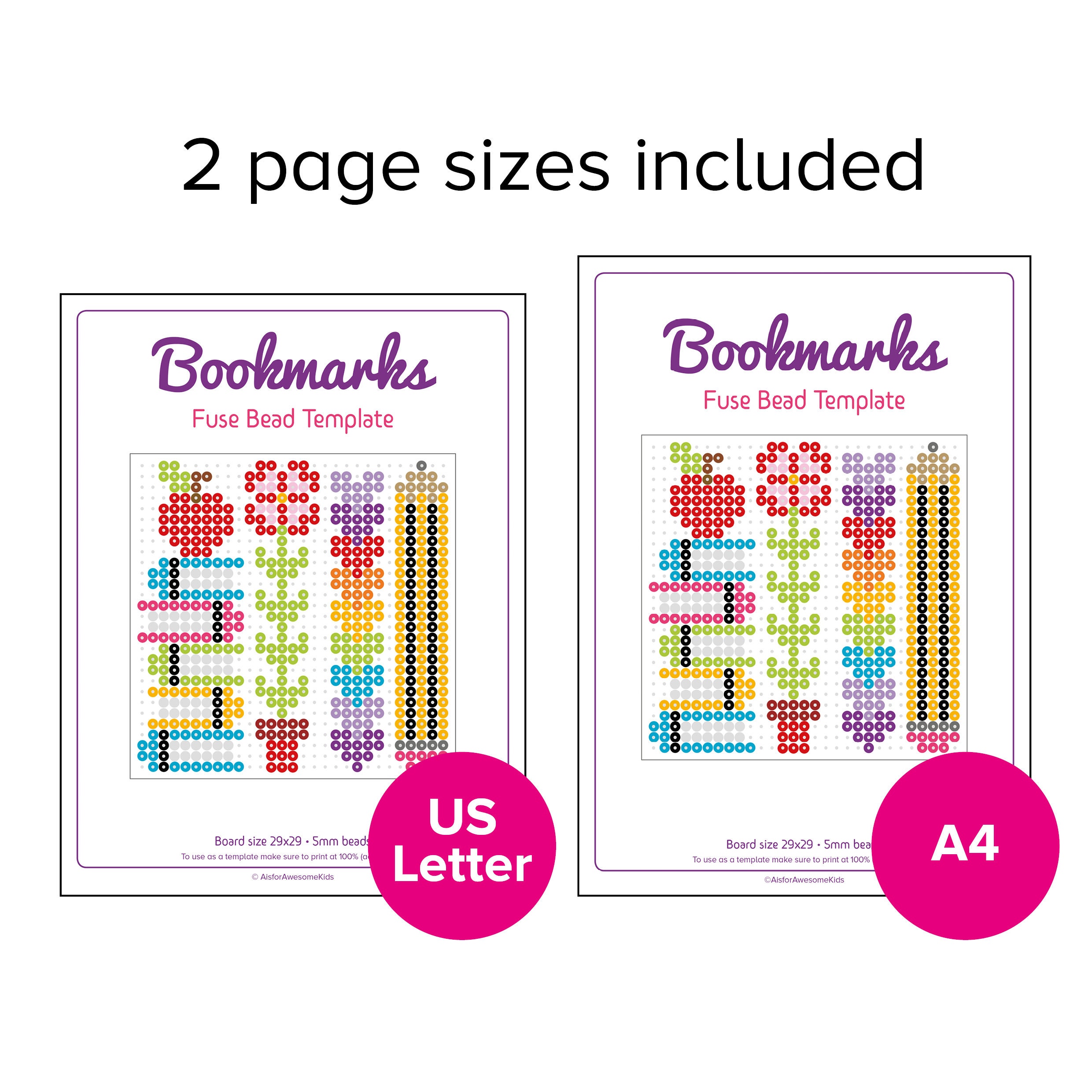 Bookmarks Fuse Bead Template, Teacher Gift Cute Craft, School Friend ...