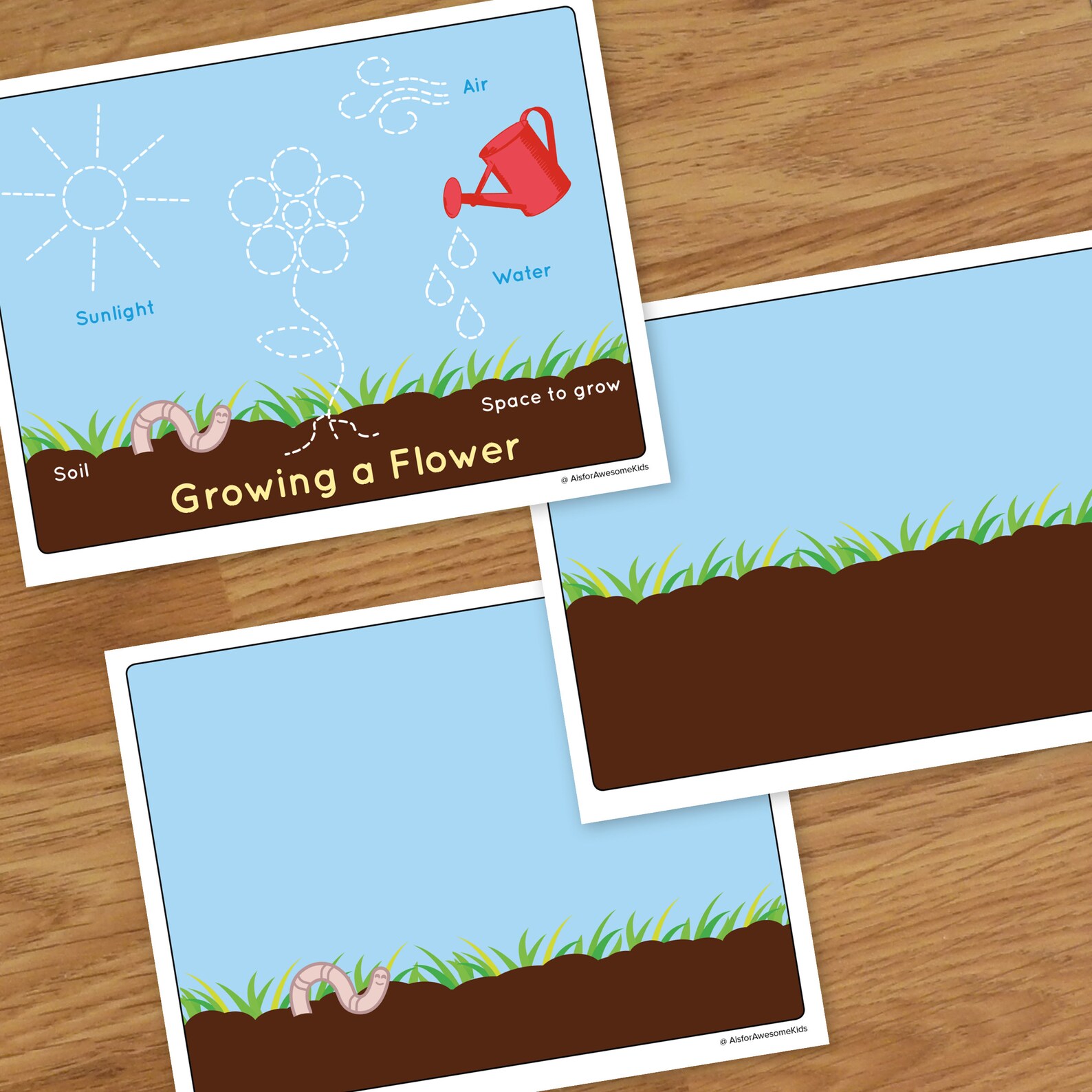Growing a Flower Play Dough Mat, Kids Gardening Playdoh Homeschool ...