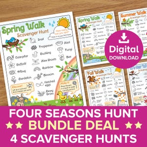 Four Seasons Nature Walk Scavenger Hunt, Kids Spot & Color Treasure ...