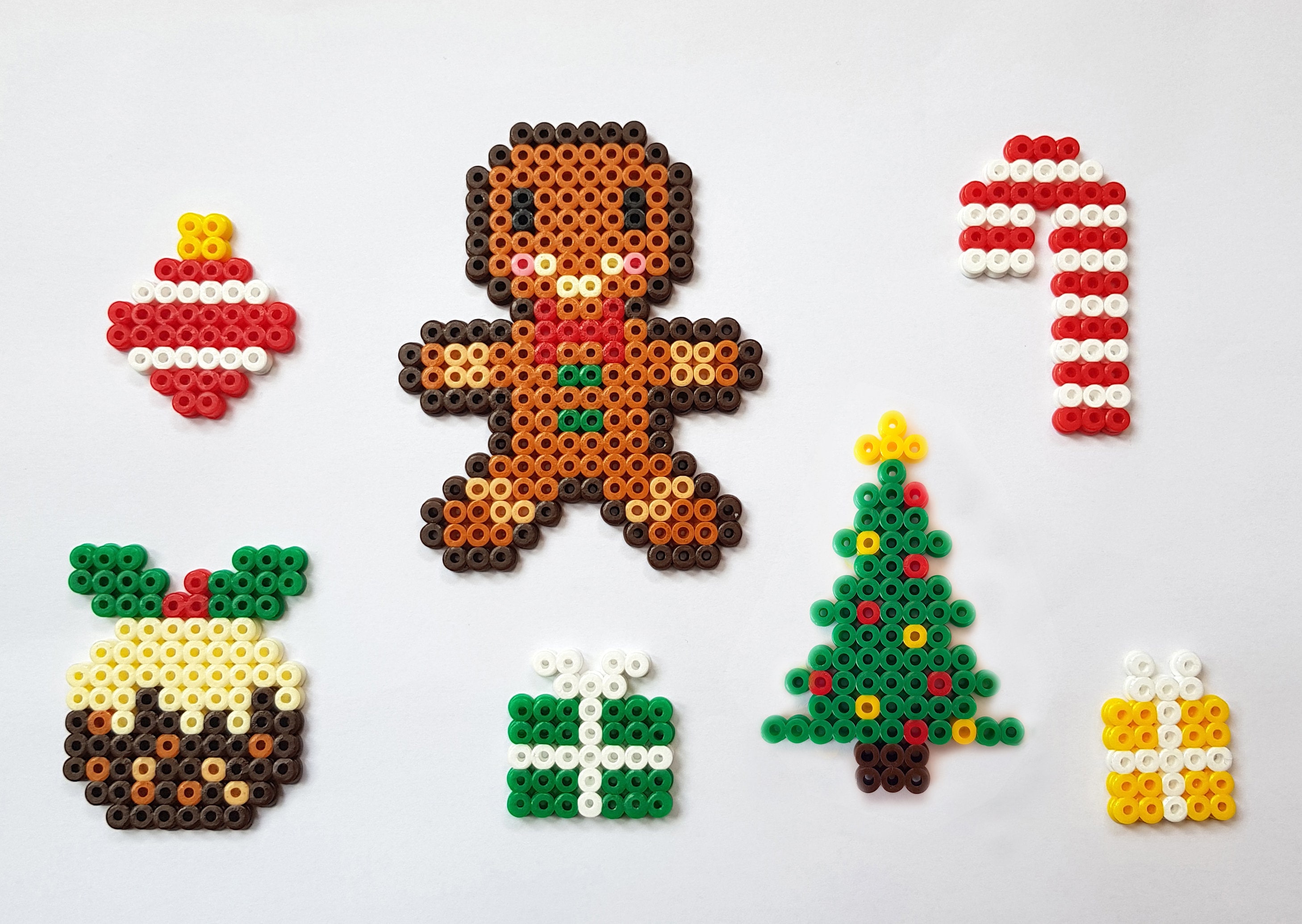 Christmas Fuse Bead Template, Hama Perler Nabbi Beads Gingerbread Man ...