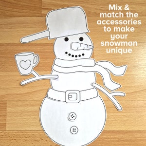 Build a Snowman Craft Printables, Christmas Cut and Paste Winter ...