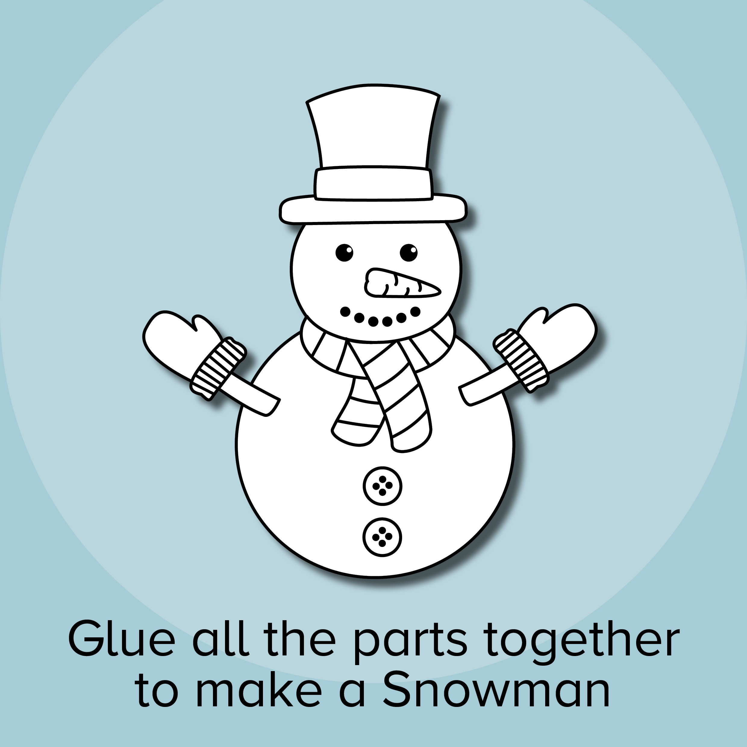 Snowman Cut & Paste Craft, Christmas Color and Build Kit, Paper Doll ...