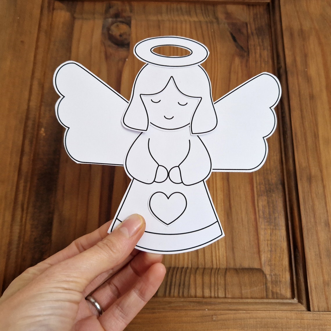 Angel Cut & Paste Craft, Christmas Fairy Color and Build Kit, Paper Doll Xmas Tree Topper ...