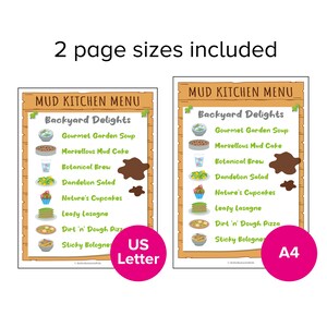 Mud Kitchen Recipe Cards, Kids Outdoor Nature Cooking Role Play Pack ...