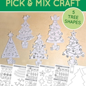 Build a Christmas Tree Craft Printable, Xmas Party Cut and Paste ...