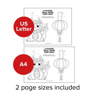 Chinese New Year Garland Coloring Craft, Lunar Festival Bunting ...