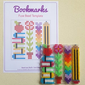 Bookmarks Fuse Bead Template, Teacher Gift Cute Craft, School Friend ...