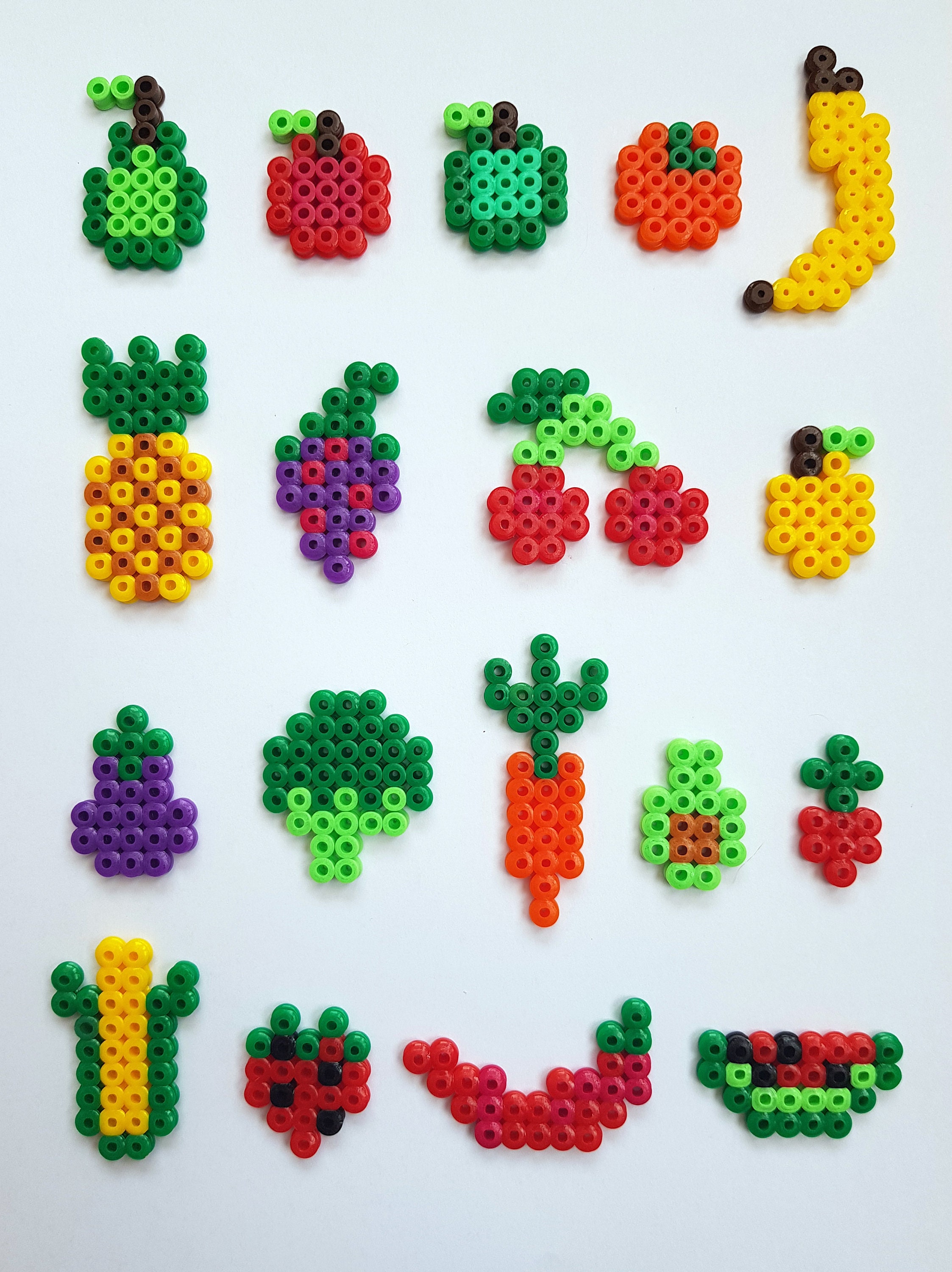 Fruit & Veg Fuse Bead Template, Hama Perler Nabbi Melty Beads, Kids ...