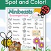 Minibeasts Scavenger Hunt, Kids Spot & Color Insect Nature Walk ...