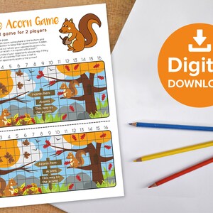 Hide the Acorn Fall Treasure Hunt Game, Kids Autumn 2 Player Paper ...