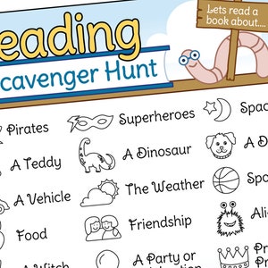Reading Challenge Scavenger Hunt Childrens World Book Day - Etsy