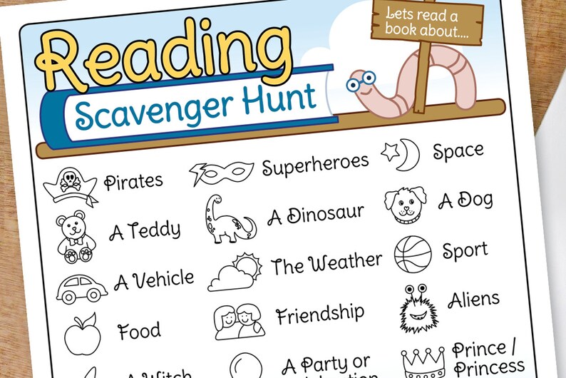 Reading Challenge Scavenger Hunt Childrens World Book Day - Etsy