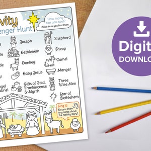 Nativity Scavenger Hunt, Christmas Story Treasure Hunt, Xmas Find and ...