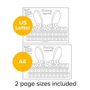 Bunny Paper Crowns Printable, Easter Rabbit Ears Hat Coloring Craft ...