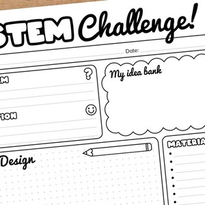 STEM Challenge Project Worksheet Planner, Children's Science Activity ...