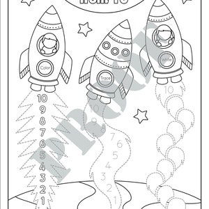 Rocket Countdown Worksheet, Kids Count Back From 10 Activity Page ...