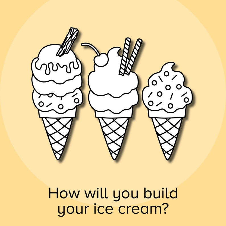 Ice Cream Cut & Paste Craft Kit, Build an Icecream Cone Printable ...