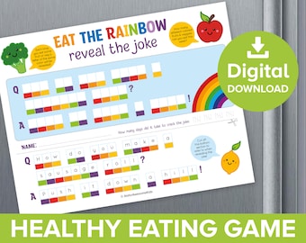 Eat the Rainbow Childrens Healthy Eating Reward Chart, Kids Track Fruit ...