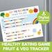 Eat the Rainbow Childrens Healthy Eating Reward Tick Chart, Kids Track ...