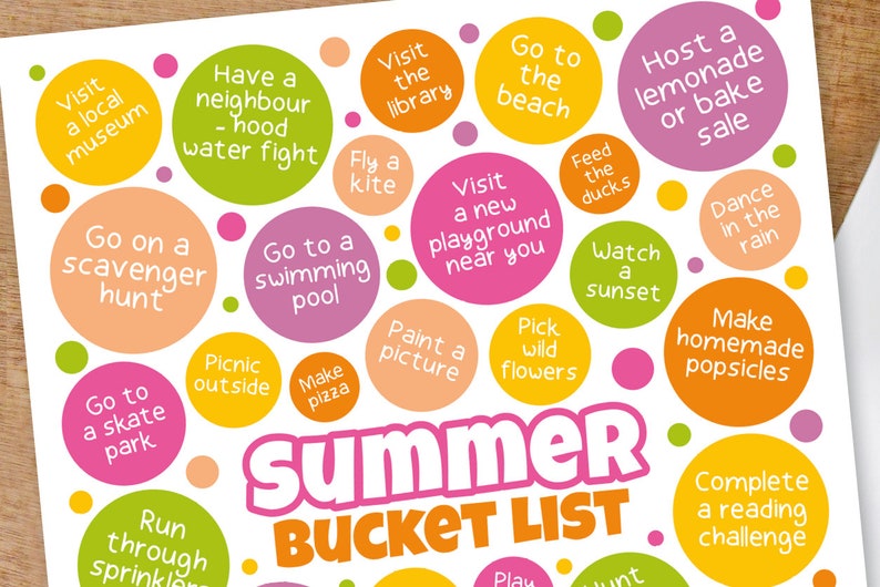 Summer Bucket List Boredom Busters, Kids School Break Activity Planner ...