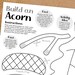 Build an Acorn Cut & Paste Craft, Autumn Fall Coloring Activity Page ...